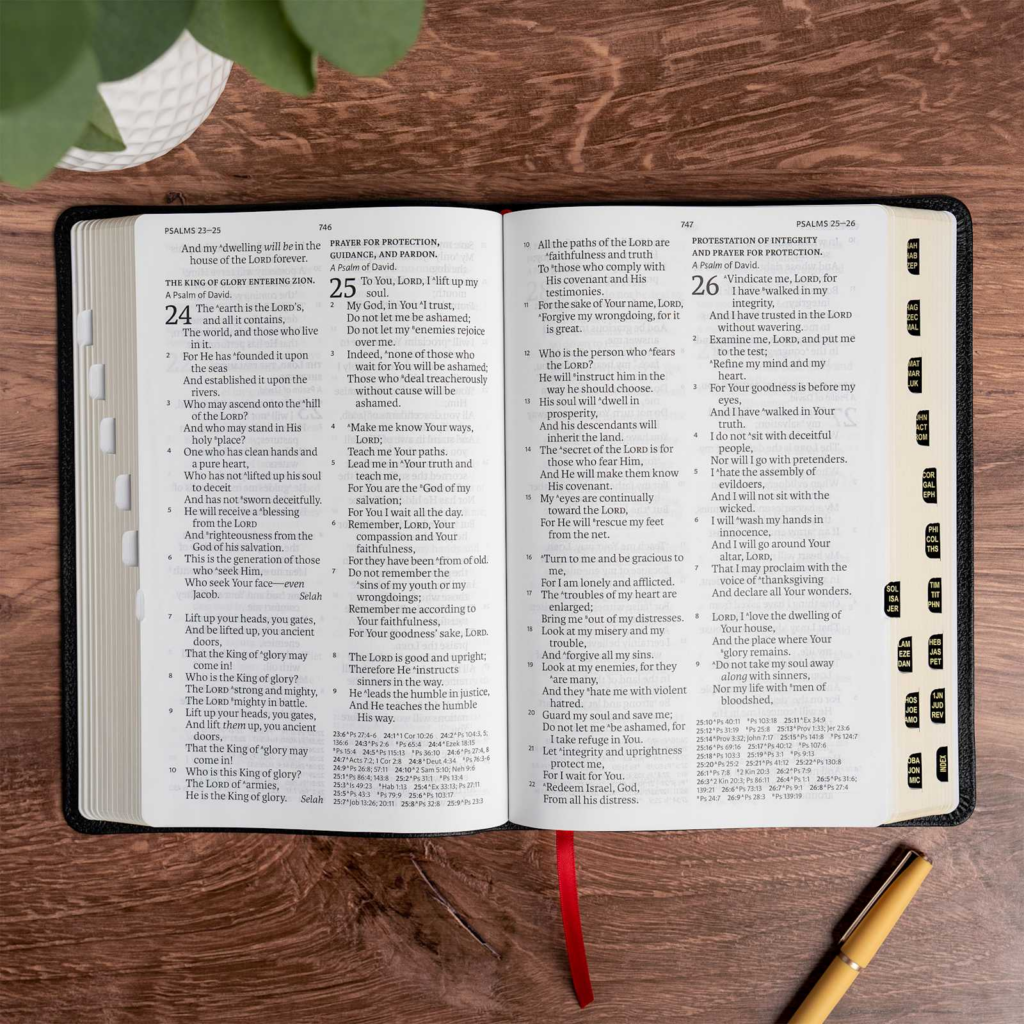 NASB Personal Size Giant Print Bible, Black Genuine Leather, Indexed ...